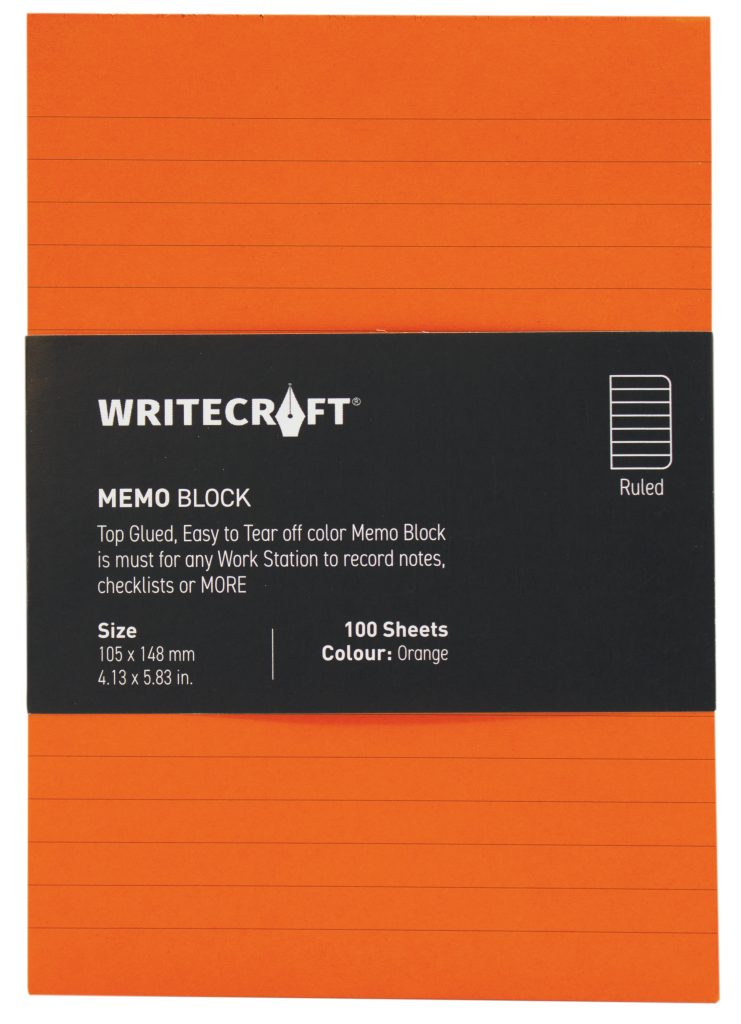WriteCraft Coloured Memo Block | Uncoated Colour | Use for Any Work ...